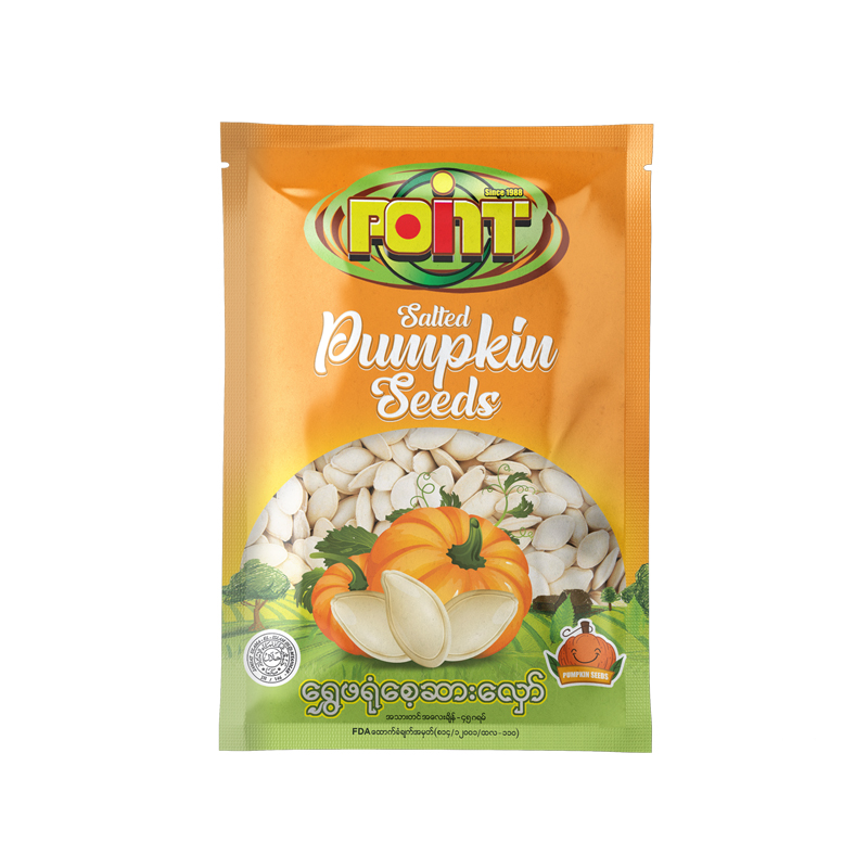 Point Roasted Salted Pumpkin Seeds ရွှေဖရုံစေ့ဆားလှော် - Golden Mandalay